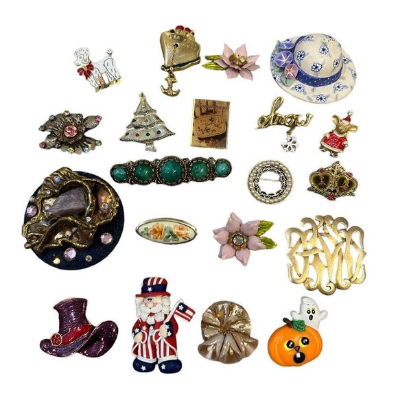 Variety | Jewelry | Vintage Brooch Pin Lot Brooch Pins Large Variety 2 ...